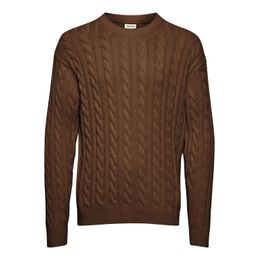 !Solid SOLID Herren Strickfleece-Pullover "Strickpullover SDMalcolm", braun, Gr. XL, Obermaterial: 92% Baumwolle CO. 8% Nylon NY., Pullover
