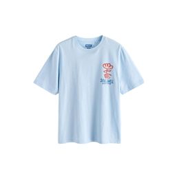 next Shirt male size 5XL Light blue / Red / Pastel red