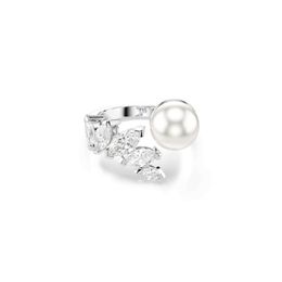 Swarovski Ring 'MESMERA' Damen Gr&ouml;&szlig;e 50 silber / transparent / perlwei&szlig;