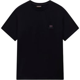 Napapijri Damen T-Shirt "S-NINA 941 BLACK BEAUTY", schwarz, Gr. XS, unifarben, Single Jersey, Obermaterial: 100% Baumwolle, Shirts, mit klassischem