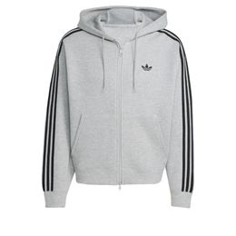 adidas originals Zip-Up Hoodie 'Adicolor Spacer' male size L mottled grey / Black