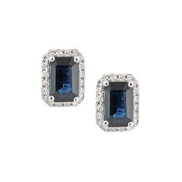 Diamant Leternel Ohrringe 'Ohrstecker aus 750 Wei&szlig;gold mit Diamant mit Saphir' Damen Gr&ouml;&szlig;e One Size silber