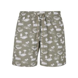 Urban Classics Herren Badeshorts "Urban Classics Herren Pattern Swim Shorts", gr&uuml;n, Gr. M, 100% Polyester, Badehosen