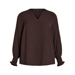 ZIZZI Bluse 'Kikka' Damen Gr&ouml;&szlig;e 5XL/6XL schoko