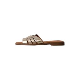 Divine Factory Flache Sandalen aus Leder Al&eacute;noa Gold | Gr.: 36