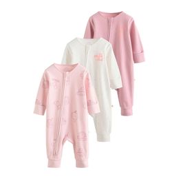 next Schlafanzug M&auml;dchen Gr&ouml;&szlig;e 68 beige / neonorange / rosa / pastellpink