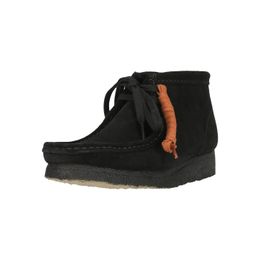 Clarks Damen Schn&uuml;rschuh "Wallabee Boot. Black Sde", Gr. 40, schwarz, Leder, Schuhe, mit ikonischer Sohle