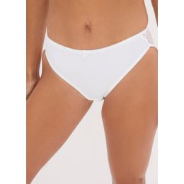 bonprix Damen Slip, Gr. 48, wei&szlig;, Obermaterial: 80% Polyamid, 20% Elasthan. Spitze: 91% Polyamid, 9% Elasthan, Unterhosen, mit Elasthan-Anteil, aus