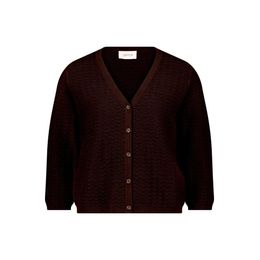 Cartoon Strick-Cardigan mit V-Ausschnitt in Dunkelbraun | Gr.: 34