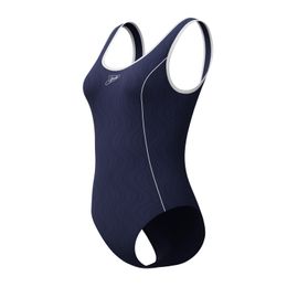 Speedo Damen Badeanzug "TEXTURE BOUND SCOOP 1PC NVY/WHT", blau, Gr. XXL, Obermaterial: 82% Polyester, 18% Elasthan, Badeanz&uuml;ge