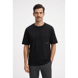 BOSS Green Herren T-Shirt "TS Structure", schwarz, Gr. 4XL, unifarben, Single Jersey, Obermaterial: 100% Baumwolle, Shirts, 100% Cotton, Regular Fit,