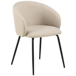 Mid.you Armlehnstuhl, Beige, Textil, rund, 56x80.5x54.5 cm, Esszimmer, St&uuml;hle, Esszimmerst&uuml;hle, Armlehnenst&uuml;hle
