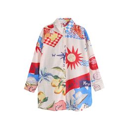 next Beach Dress female size 40 Cream / Light blue / Yellow / Orange red