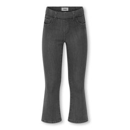 KIDS Only M&auml;dchen Bootcut-Jeans "KMGRAIN FLARED ELAST JEANS DNM NOOS", grau, Gr. 128, unifarben, Denim/Jeans, Obermaterial: 53% Viskose, 29%