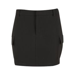 Urban Classics Damen Sommerrock "Urban Classics Ladies Short Patched Pocket Skirt", schwarz, Gr. M, unifarben, 75% Polyester, 19% Viskose, 6%