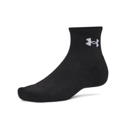 Under Armour Damen Sportsocken "UA PERFORMANCE COTTON 3P QTR", Gr. L, schwarz, Baumwollmischung, unifarben, Socken, f&uuml;r vielseitige Eins&auml;tze, mit