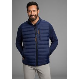 MAN'S WORLD MAN'S WORLD Herren Steppweste, blau, Gr. XXL, kontrastfarbene Details, unifarben mit Farbeinsatz, Web, Obermaterial: 100% Polyamid. Futter: 100%