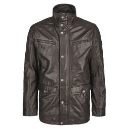 Bugatti Herren Lederjacke "BUDAVID", schwarz, Gr. 48, uni, Obermaterial: 100% Lammleder LEL. Futter: 100% Baumwolle CO. 100% Baumwolle CO., Jacken,