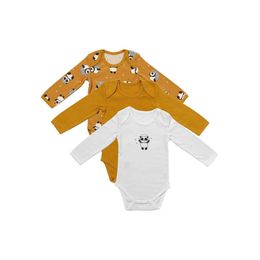 Schlummersack Bio Baby-Bodys langarm 3er-Pack in Gold | Gr.: 74