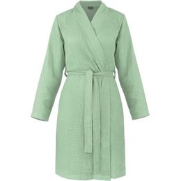 Normani Damen Morgenmantel aus Waffelpique Manisa in Minze | Gr.: M/L