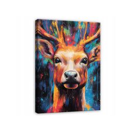 WALLARENA Leinwandbild Reh in Orange | Gr.: 60 x 40 cm