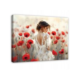WALLARENA Leinwandbild Frau in Beige | Gr.: 40 x 30 cm