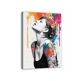 WALLARENA Leinwandbild Frau in Grau | Gr.: 60 x 40 cm