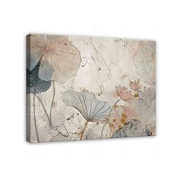 WALLARENA Leinwandbild Blumen in Beige | Gr.: 40 x 30 cm