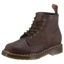 Dr. Martens Damen Schn&uuml;rboots "6 Eye Boot 101 CRAZY HORSE", Gr. 39, braun, Leder, Schuhe, Boots, Stiefel mit gepolsterter Sohle
