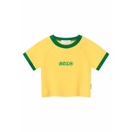 Another Cotton Lab T-Shirt 'Carrer Del Sol' Damen Gr&ouml;&szlig;e XL gelb / gr&uuml;n