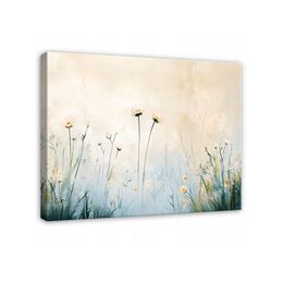 WALLARENA Leinwandbild Blumen Wilde in Beige | Gr.: 70 x 100 cm