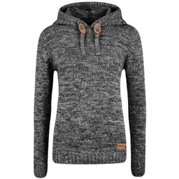 oxmo Damen Strickfleece-Pullover "Strickpullover OXPhilia", schwarz, Gr. S, Obermaterial: 100% Baumwolle CO., Pullover