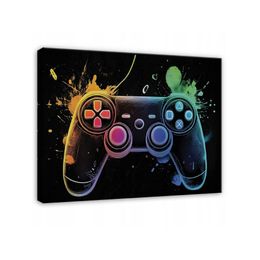 WALLARENA Leinwandbild Gaming in Schwarz | Gr.: 60 x 40 cm