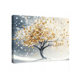 WALLARENA Leinwandbild Baum in Blau | Gr.: 40 x 30 cm