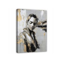 WALLARENA Leinwandbild Frau in Grau | Gr.: 70 x 100 cm