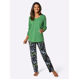 w&auml;schepur W&Auml;SCHEPUR Damen Schlafanzug, Gr. 40, gr&uuml;n, 50% Baumwolle, 50% Viskose, Homewear-Sets