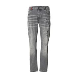 2Y Premium Herren Bequeme Jeans "2Y Premium 2Y LEONARDO RIPPED SLIM FIT JEANS", grau, Gr. 33, unifarben, 98% Baumwolle, 2% Elasthan, Jeans