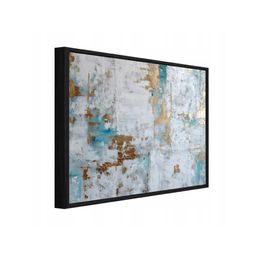 WALLARENA Bild mit Rahmen Marmor in Grau | Gr.: 120 x 80 cm