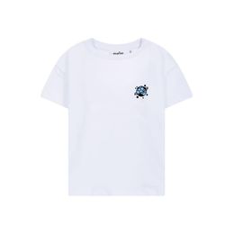 SATURNDAY T-Shirt mit Fu&szlig;ball-Stickerei in Wei&szlig; | Gr.: 86