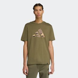 Herren T-Shirt "CAMO LOGO GRAFIK", gr&uuml;n, Gr. S, adidas Sportswear, Obermaterial: 100% Baumwolle, Shirts, Print T-Shirt, aus Baumwoll-Jersey