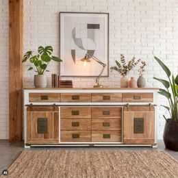 Sideboard Mango 200x45x90 wei&szlig; lackiert RAILWAY #522