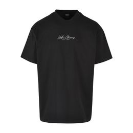 Urban Classics Herren T-Shirt "Urban Classics Herren Oversized Mid Embroidery Tee", schwarz, Gr. L, unifarben, 100% Baumwolle, Shirts