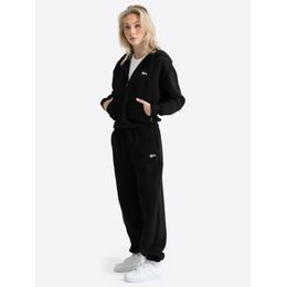 Lonsdale Damen Trainingsanzug "SUNRIDGE"schwarz, ecru, Gr. M, Obermaterial: 60% Baumwolle, 40% Polyester. Futter: 60% Baumwolle, 40% Polyester.