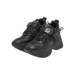 Buffalo Damen Stiefel "Buffalo LOLA LACE UP COM LO -", Gr. 37, schwarz, Lederimitat, unifarben, Schuhe