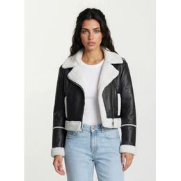 Trueprodigy Damen Lederjacke "Tristin Pilotenjacke mit Teddyfleece", schwarz, Gr. XL, Obermaterial: 100% Schafsleder sheepskin., Jacken