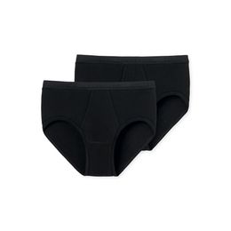 Schiesser Herren Slip "Original Classics", Gr. 5, schwarz, Feinripp, Obermaterial: 100% Baumwolle, unifarben, Unterhosen, mit Eingriff