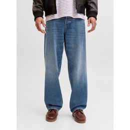 Jack & Jones JACK & JONES Herren Loose-fit-Jeans "JJIEDDIE JJORIGINAL", blau, Gr. 34, Abriebeffekte, Denim/Jeans, Obermaterial: 100% Baumwolle, Jeans