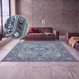 Teppich Hanse Home, B:80cm H:9mm L:150cm, blau, Polypropylen (PP), Wohnzimmer, Teppiche, "Skazar Isfahan", Kurzflor, Orient, L&auml;ufer, Vintage,