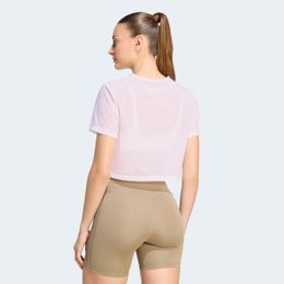 Damen T-Shirt "PL ESS TEE JAQ"wei&szlig;, Gr. XS, adidas Performance, Obermaterial: 78% Polyester, 22% Elasthan, Shirts