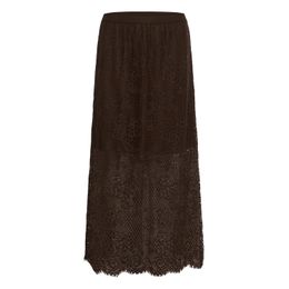 Kaffe Damen Midirock "Rock KAcornelia", braun, Gr. S, Obermaterial: 70% Baumwolle CO. 30% Polyamid PA., R&ouml;cke